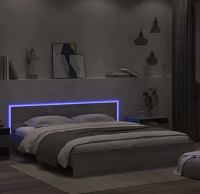 vidaXL Rám postele s čelem a LED osvětlením 180 x 200 cm [3207594] Barva: šedá sonoma