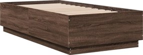 Rám postele hnědý dub 90 x 190 cm kompozitní dřevo 3209757