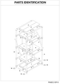 Černá kovová knihovna Mauro Ferretti Manhattan, výška 190 cm