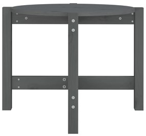 Konferenční stolek šedý Ø 62,5 x 45 cm masivní borové dřevo - Default Title