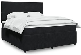 Box spring postel s matrací černá 180x200 cm samet 3294702
