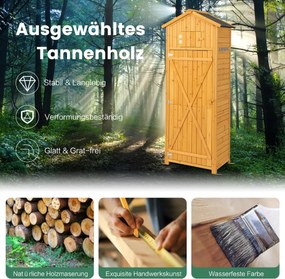Costway Skříň na vybavení zahradního domku pro venkovní použití, přírodní