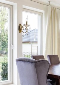 Zlaté křišťálové nástěnné svítidlo Aurora pro žárovku E14  - Candellux