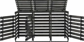 Přístřešek na tři popelnice 210x75x121 cm natřené borové dřevo 315412