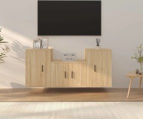 vidaXL 3dílný set TV skříněk kompozitní dřevo [3188384] Barva: bílá s vysokým leskem