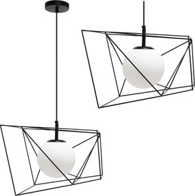 Toolight, závěsná stropní lampa 1xE27 APP1022-1CP, černá-bílá, OSW-06112