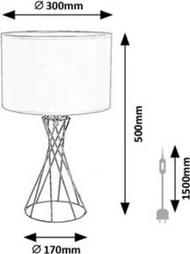 Rabalux 74082 stolní lampa Nivra, černá