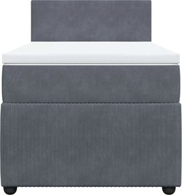 Box spring postel s matrací tmavě šedá 80 x 200 cm samet 3289885