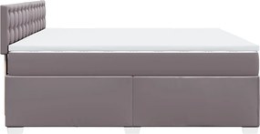 Box spring postel s matrací šedá 200x200 cm umělá kůže 3286138