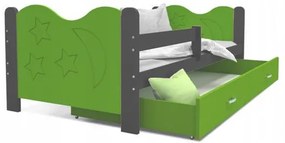 DOBRESNY Moderní dětská postel MIKOLAJ Color 190x80 cm ŠEDÁ-ZELENÁ