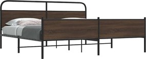 Kovový rám postele bez matrace hnědý dub 183 x 213 cm 3318711