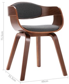 Petromila Jídelní židle 2 ks ohýbané dřevo a šedý textil