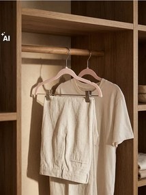 Sinsay - Ramínka na oblečení se sponami 6 pack - pastelová růžová