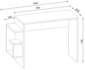 Pracovní stůl ALASKA 73,8x104,5 cm bílá