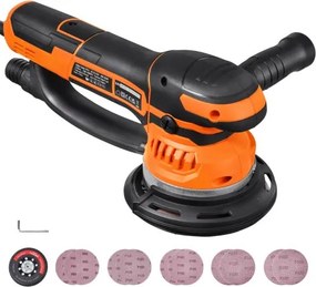 Random Orbital Sander 15,2 cm Dual-Action Sander 10 ks brusných papírů 6 rychlostí