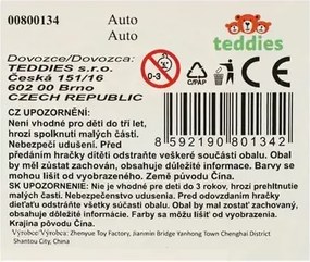 TEDDIES Auto závodní 6 ks 8 cm / Hračka / kov/plast / volný chod / od