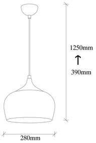 Závěsné světlo Saglam 3761 1 zdroj Ø28cm měď/zlatá