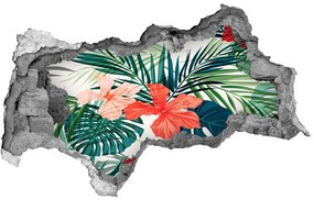 Wallmuralia 3D díra nálepka Tropické květiny 95x73 cm