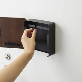 Yamazaki Skříňka na klíče nástěnná Rin 4801, kov/dřevo, š.15,8 cm, černá