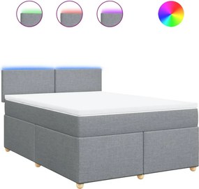 Box spring postel s matrací světle šedá 140 x 190 cm textil 3288968