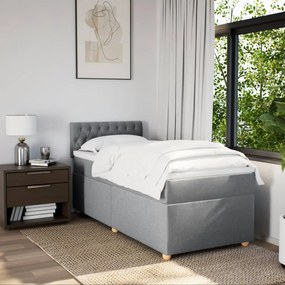 Box spring postel s matrací světle šedá 80 x 200 cm textil 3286514