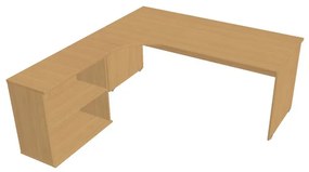Sestava stolu a skříně pravá 180 cm - Hobis Gate GE 1800 H P Dekor stolové desky: buk, Dekor lamino podnože: buk