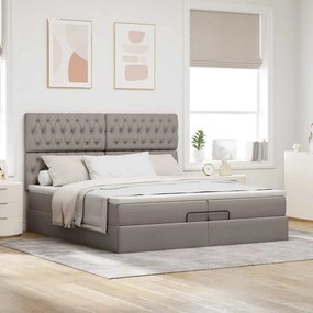 Osmanský rám postele s matracíes taupe 200x200cm textil 3313269