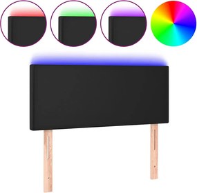 Čelo postele s LED černé 90x5x78/88 cm umělá kůže 3121410