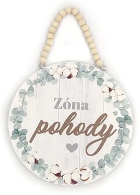 Andělé Dřevěná cedulka s korálky Zóna pohody