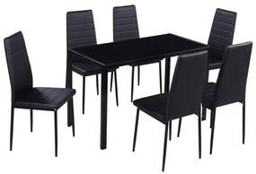 Sedmidílný jídelní set černý 242987