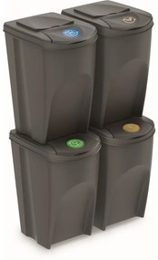 Odpadkový koš Prosperplast SORTIBOX 4 x 35 l šedý