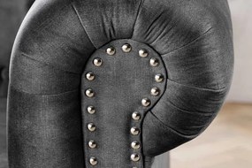 Designové křeslo Chesterfield antik šedé