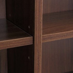 HOMCOM CD/DVD regál pro uložení 1116 CD, 36 výškově nastavitelné přihrádky, 102 x 24 x 195 cm, hnědý