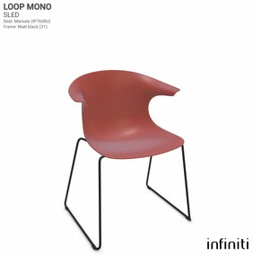 Židle Loop Mono Sled Barva kovové konstrukce: Matt black 31, Barva sedáku a opěradla z recyklovaného plastu: Marsala IP7608U