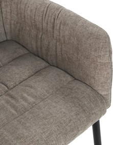 Světle hnědé čalouněné jídelní křeslo s područkami Naomi – MOME
