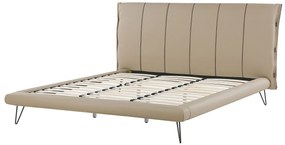 Béžová postel z umělé kůže 180 x 200 cm  BETIN Beliani