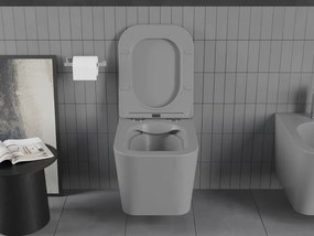 Mexen Teo wc mísa Rimless s pomalu klesající deskou slim, duroplast, světle šedá matná - 30854061