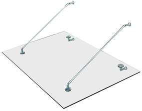 HOMCOM Skleněná stříška s baldachýnem, tvrzené sklo, nerezová ocel 304, čiré sklo 3 velikosti (150x90 cm) (M) | Aosom