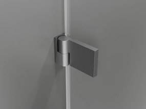 Mexen Lunar-B L výklopný sprchový kout levý 100 x 80 cm, čiré sklo, broušený grafit, 832L-100-080-66-00-L