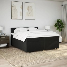 Box spring postel s matrací černá 200x200 cm textil 3285990
