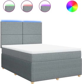 Box spring postel s matrací světle šedá 140 x 190 cm textil 3294344