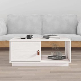 Konferenční stolek bílý 80x50x35,5 cm masivní borové dřevo - Default Title