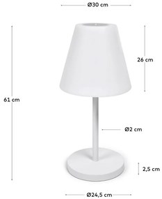 OnaDnes -20% Bílá plastová zahradní stolní LED lampa Kave Home Amaray