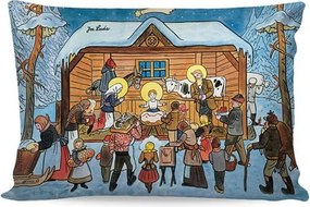 Povlak na polštářek JOSEF LADA  Betlém v zimě 33 x 50 cm