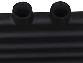 vidaXL Černý žebříkový radiátor na ručníky rovný ústřední topení 500x1160 mm