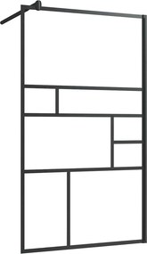 Zástěna do průchozí sprchy čiré ESG sklo 90 x 195 cm černá 150753