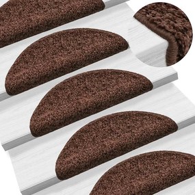 Schodové rohože 30 ks 56 x 17 x 3 cm hnědé půlkulaté 3365802