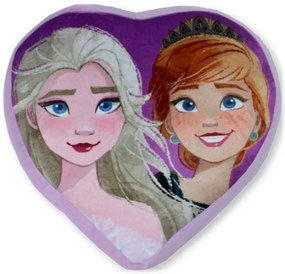 Polštář ve tvaru srdce Ledové království - Frozen - motiv Anna a Elsa - 36 x 36 cm