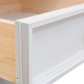 Massive home | Bílá komoda z masivu Belluno Elegante 4D3S s ořechovou deskou