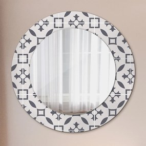 Kulaté zrcadlo tištěný rám Starožitné dlaždice fi 50 cm